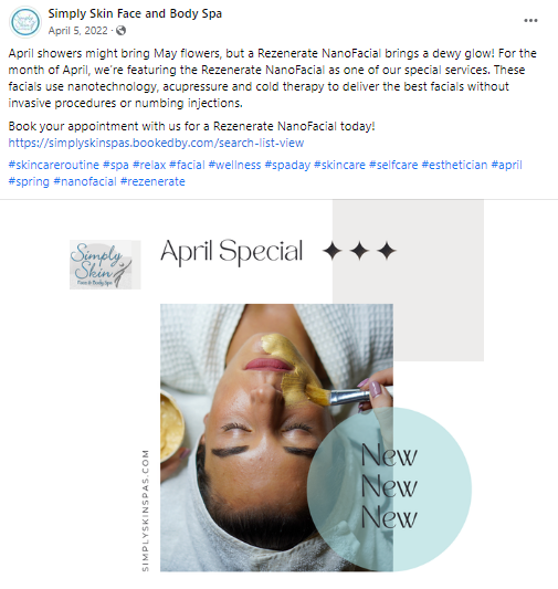 Simply Skin Spa Social Media Graphics and Posts – Sincerely SC